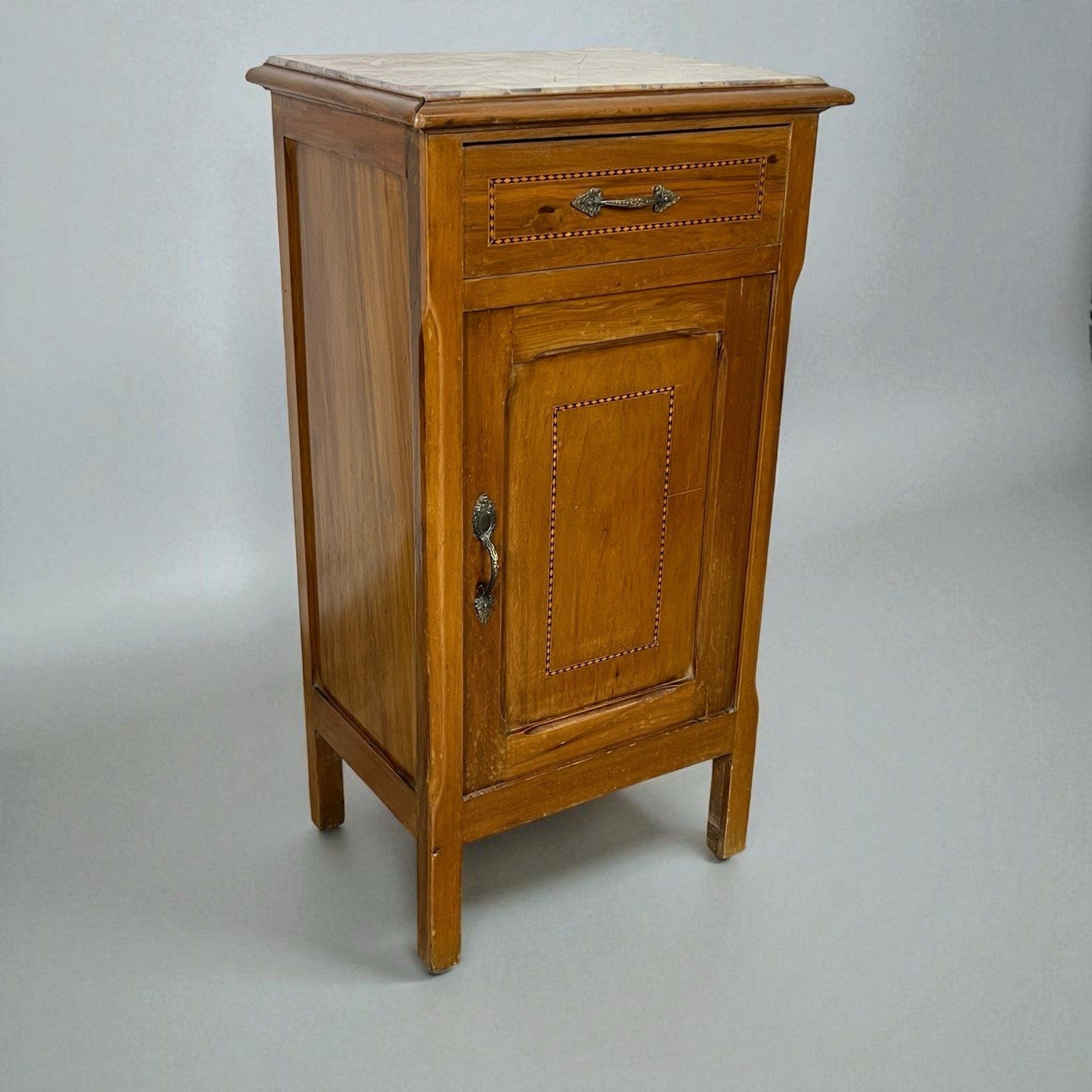 Comodino antico mobiletto mobile legno stile Liberty porta telefono 900